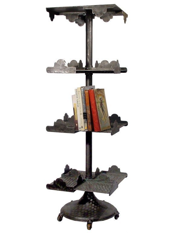 Cast Iron Revolving Book Rack at 1stDibs | spinning book rack