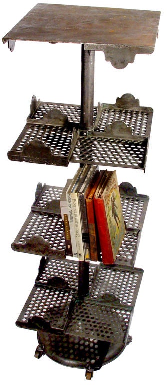 Cast Iron Revolving Book Rack at 1stDibs | spinning book rack