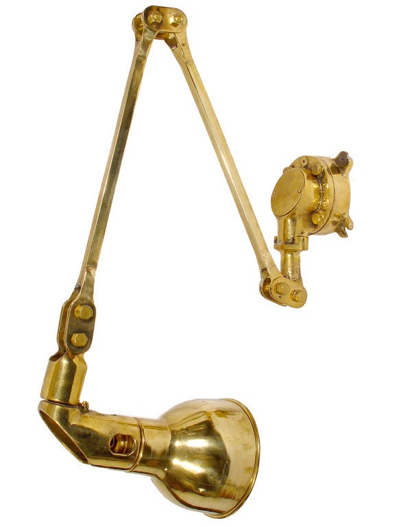 Large Articulated Brass Marine Map reading light at 1stDibs