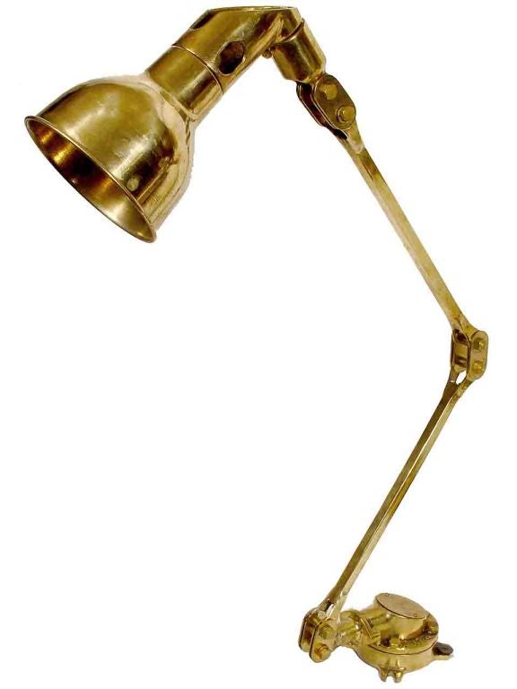 Large Articulated Brass Marine Map reading light at 1stDibs