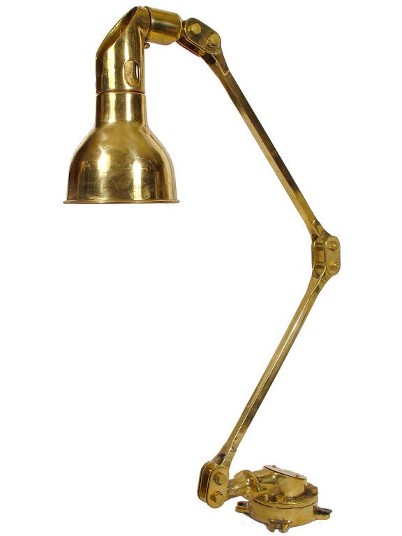 Large Articulated Brass Marine Map reading light at 1stDibs