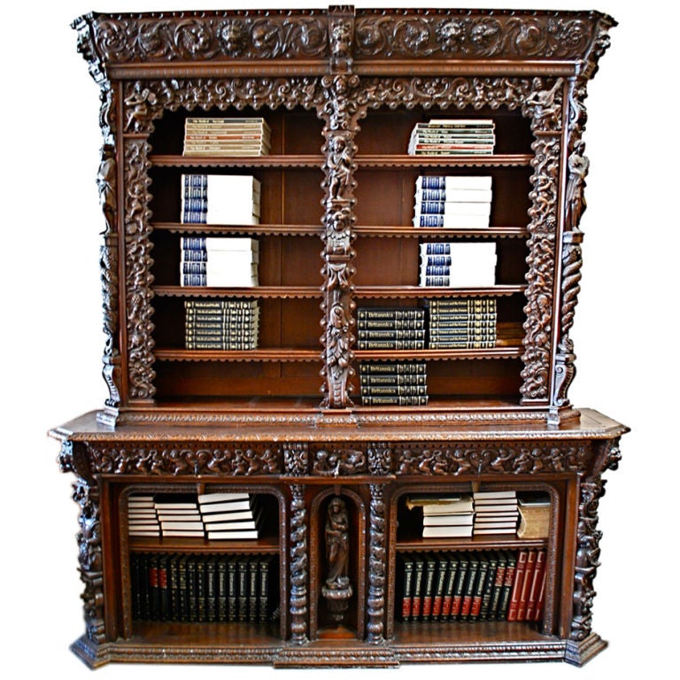 very large antique French 19 th century bookcase at 1stDibs