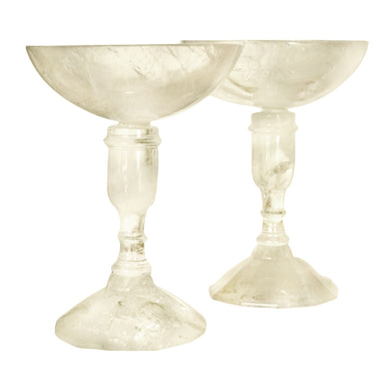Beautifully Carved Rock Crystal Center Bowls at 1stDibs