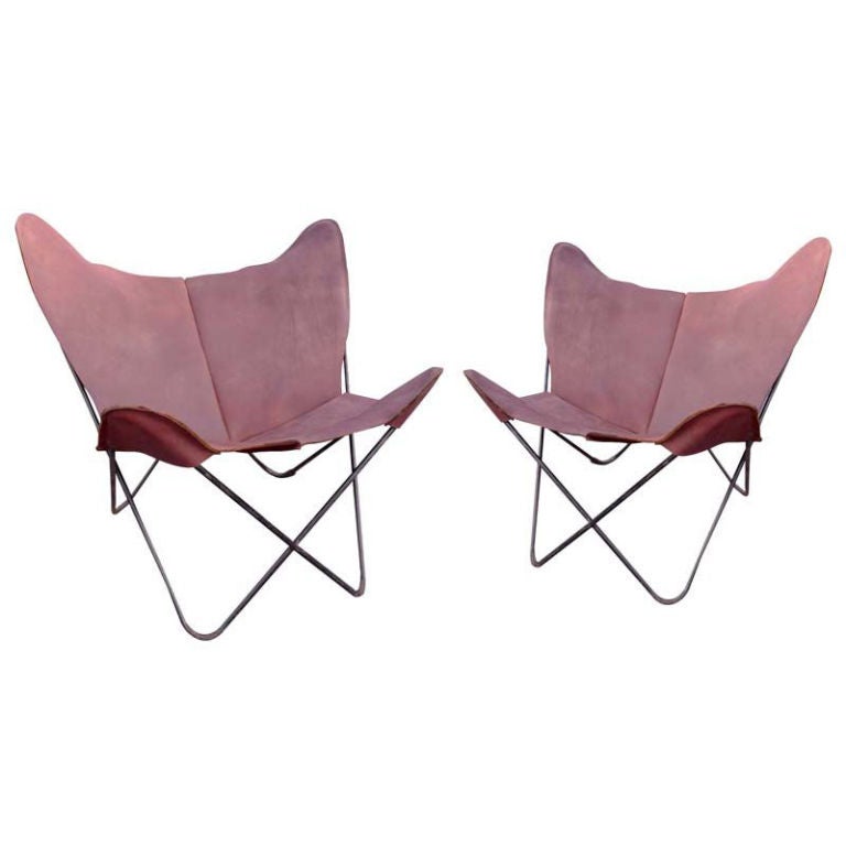 Pair of Vintage Hardoy BKF Butterfly Chairs at 1stDibs