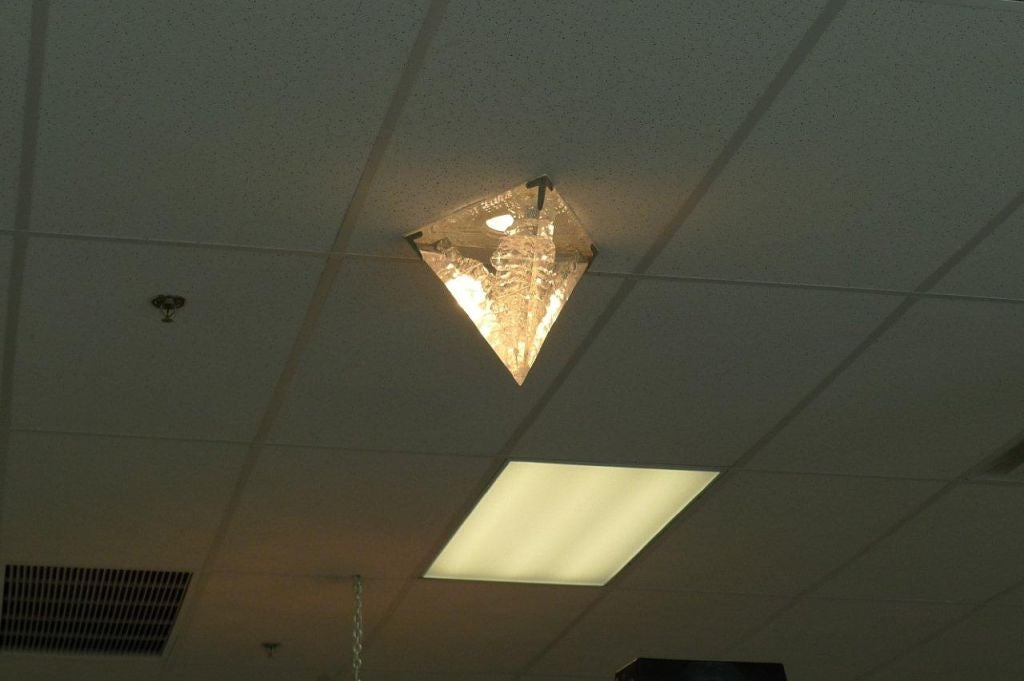 Lucite Iceberg Pyramid Ceiling Light at 1stDibs