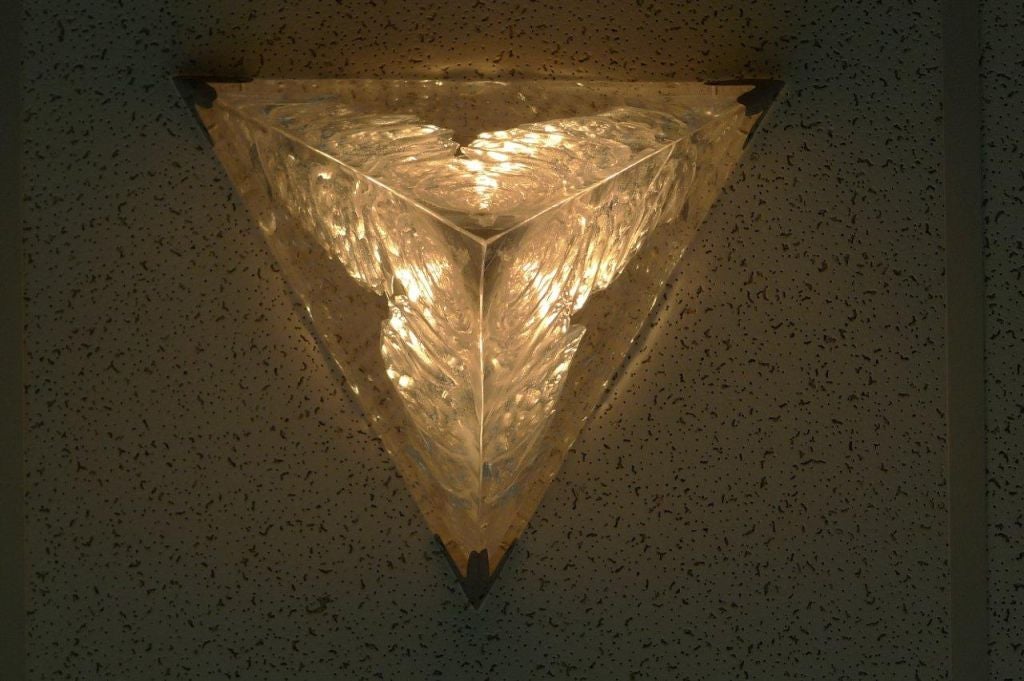 Lucite Iceberg Pyramid Ceiling Light at 1stDibs