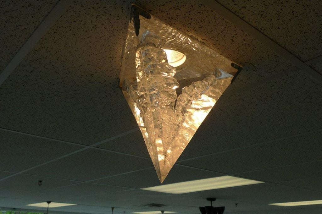 Lucite Iceberg Pyramid Ceiling Light at 1stDibs