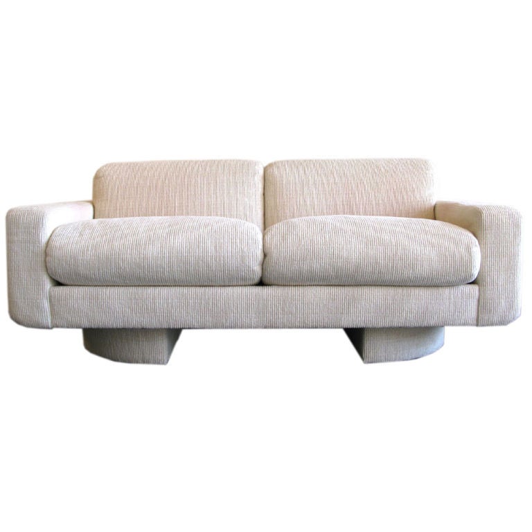 Custom 1980s Down Filled Loveseat Sofa by Directional at 1stDibs