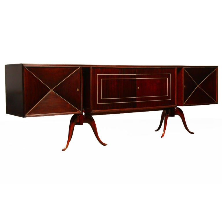 Sculptural Brazilian cabinet with diagonally concave doors at 1stDibs