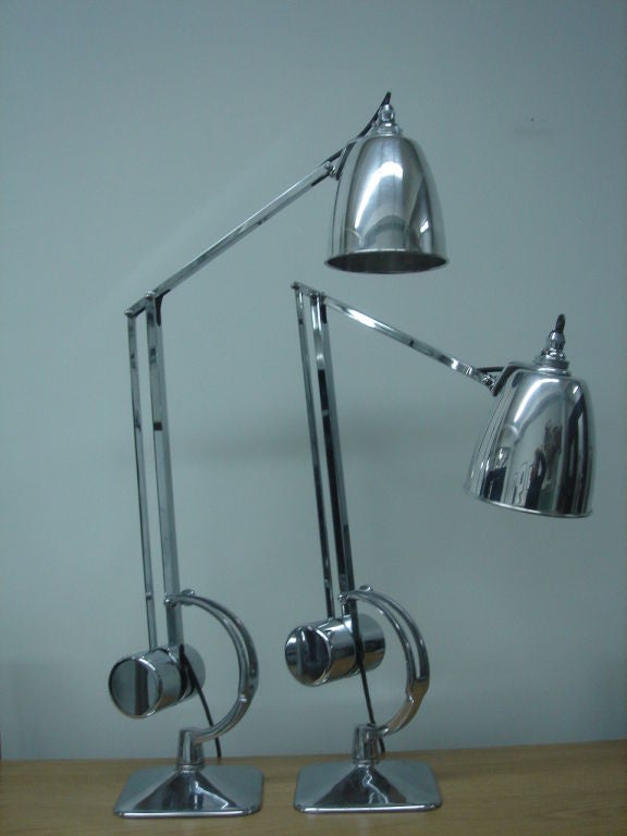 English Chrome Counterweight Desk Lamp by Hadrill and Horstman at 1stDibs