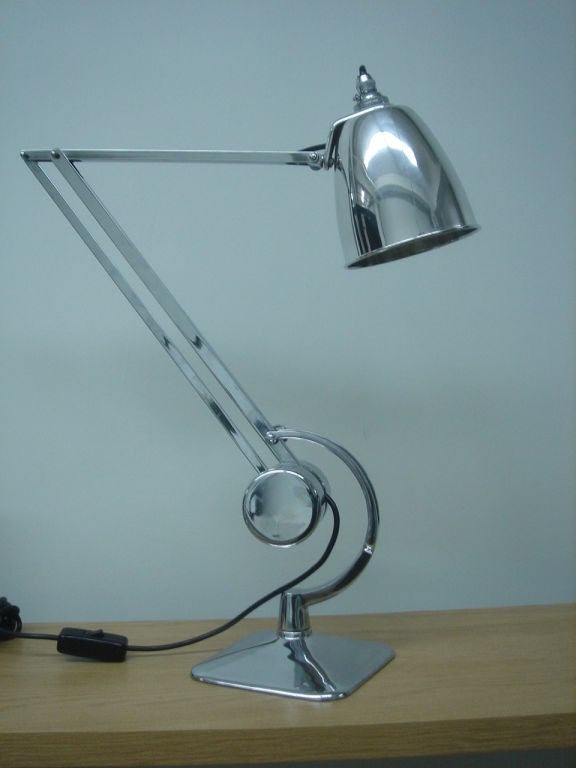 English Chrome Counterweight Desk Lamp by Hadrill and Horstman at 1stDibs