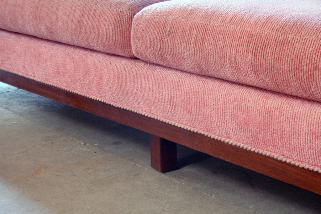 Massive Four Seat Walnut Sided Sofa by Milo Baughman at 1stDibs