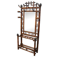Large English Bamboo Hall Tree at 1stDibs | antique bamboo hall tree ...