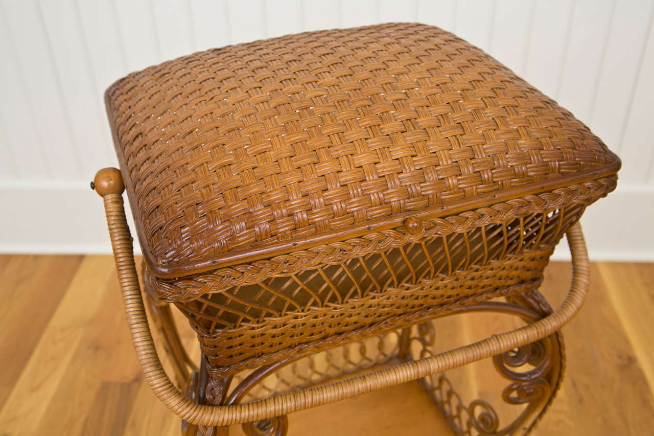 Victorian Sewing Basket For Sale at 1stDibs | antique wicker sewing ...