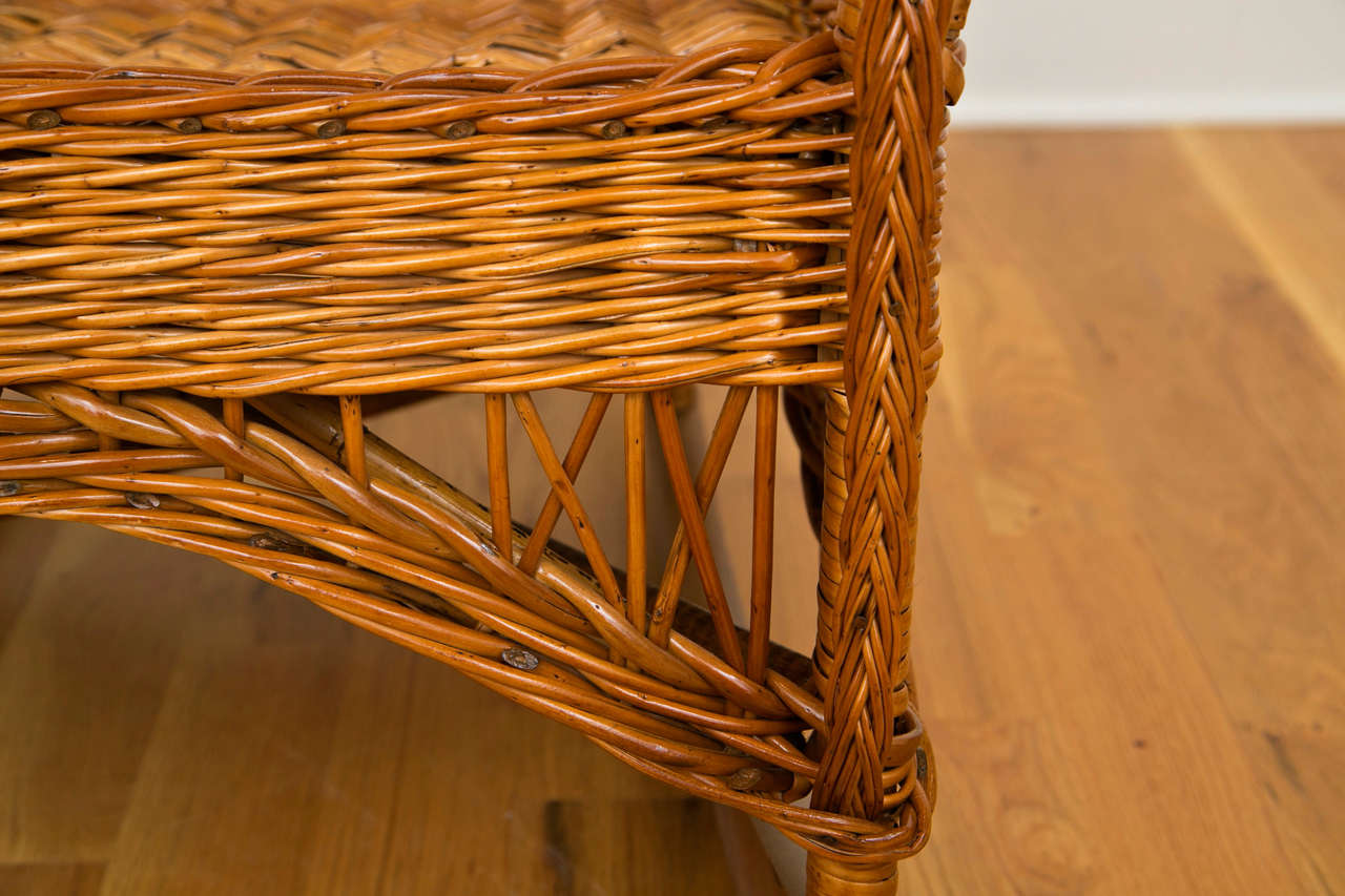 Natural Antique Wicker Rocker at 1stDibs