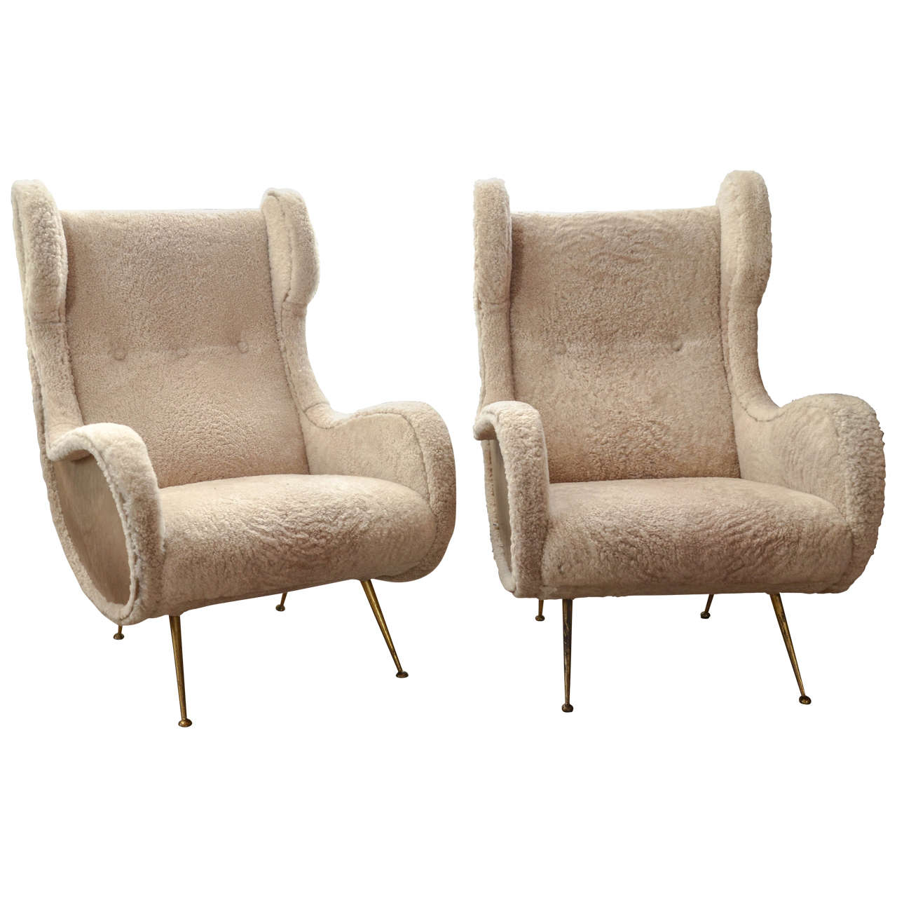 Mid-Century Italian High Back Chair in the Style of Marco Zanuso ...