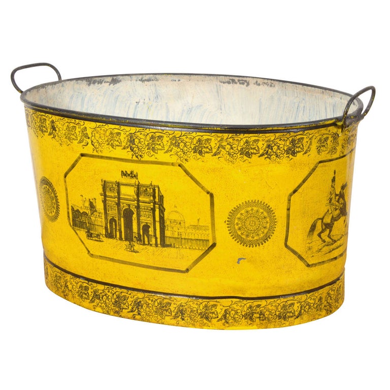 Empire Tole Mustard Colored Planter at 1stDibs