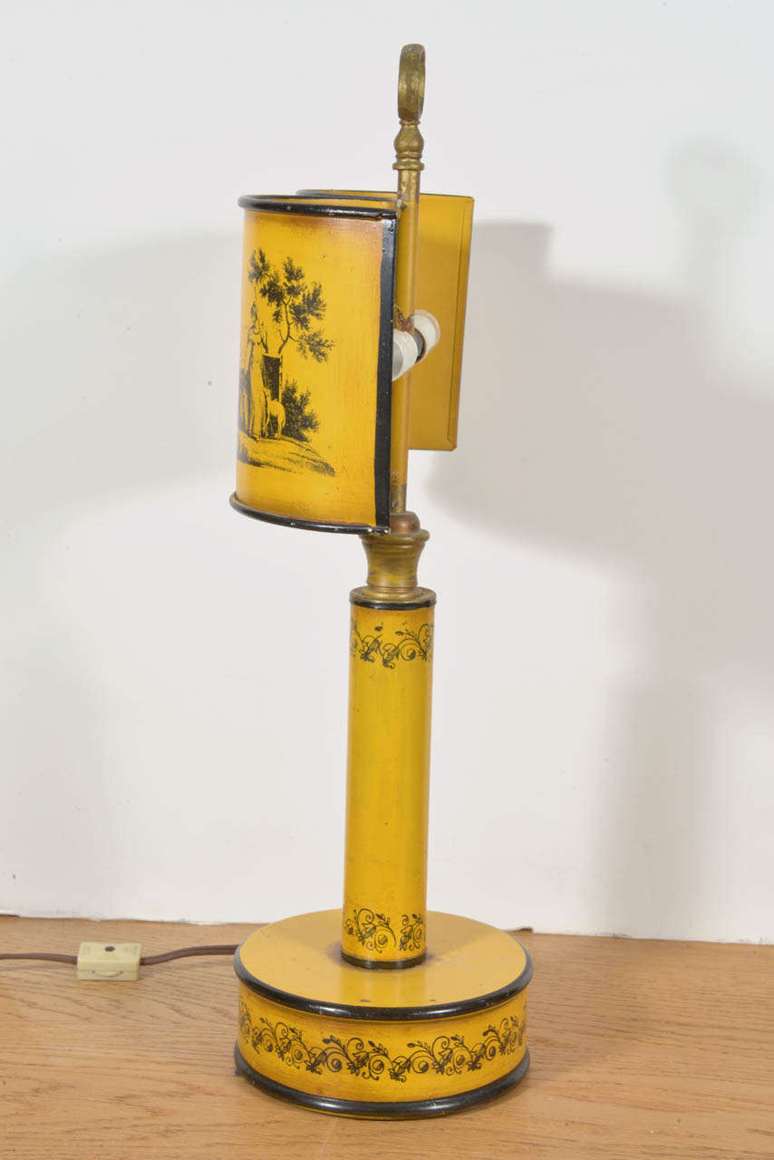 Tole Mustard Colored Lamp, Newly Wired at 1stDibs