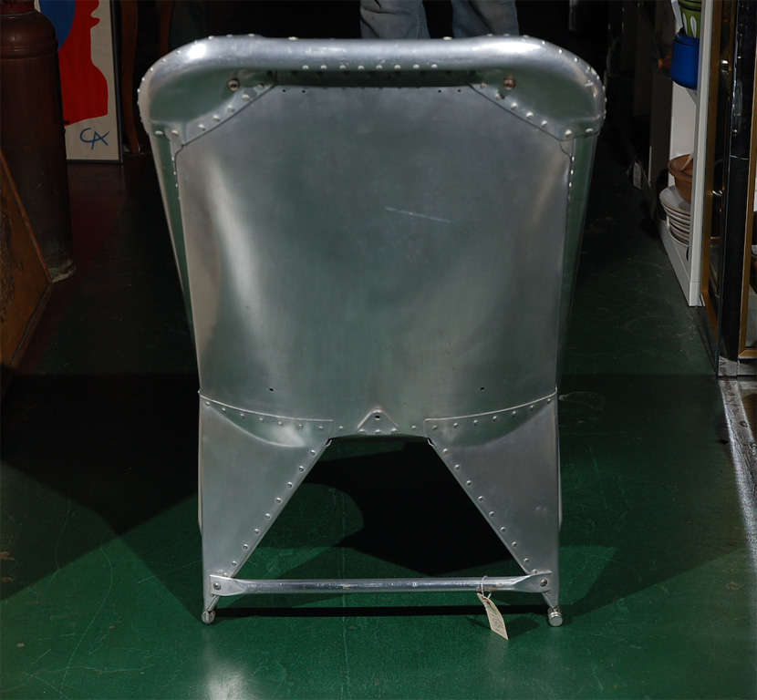 Vintage Aluminum Airplane Seat Chair at 1stDibs