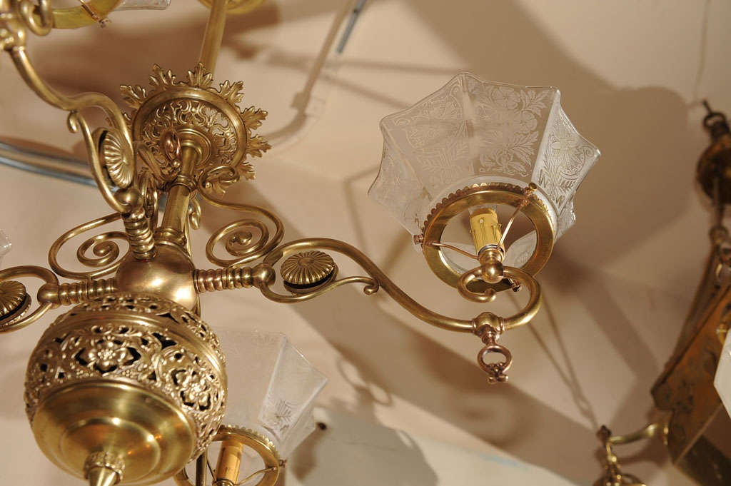 Four Arm Victorian Gas Chandelier, Aesthetic Style at 1stDibs | four ...