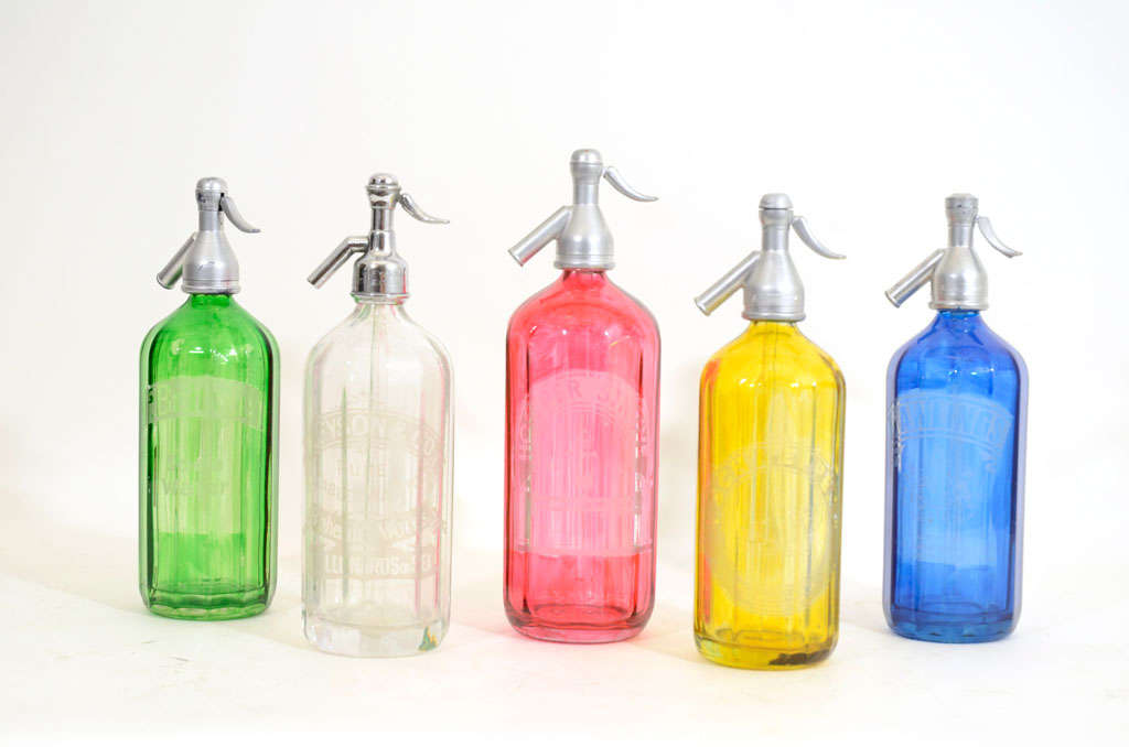 Collection of 5 Vintage Glass Soda Bottles, England, 20th C. at 1stDibs