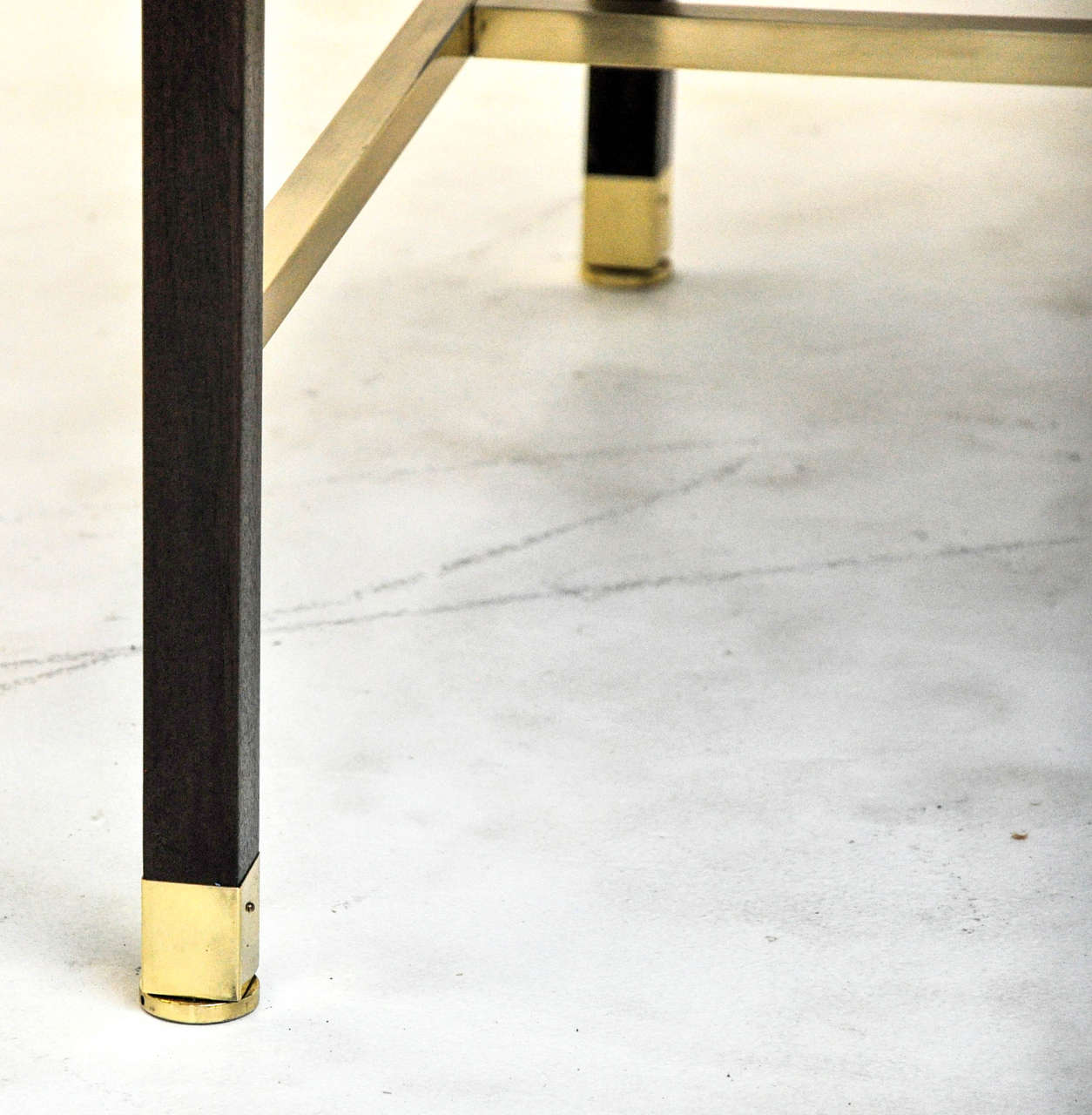 Harvey Probber Rosewood and Brass Dining Table For Sale at 1stDibs