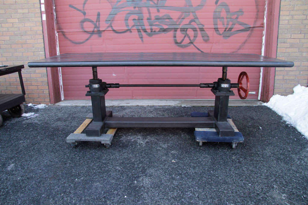 Industrial Crank Table at 1stDibs