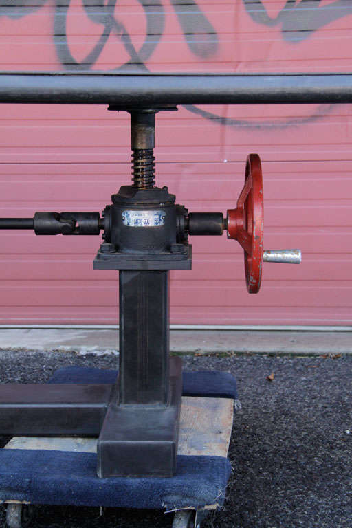 Industrial Crank Table at 1stDibs
