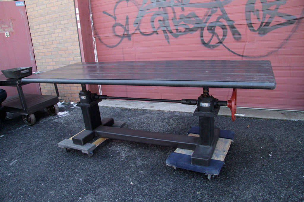 Industrial Crank Table at 1stDibs