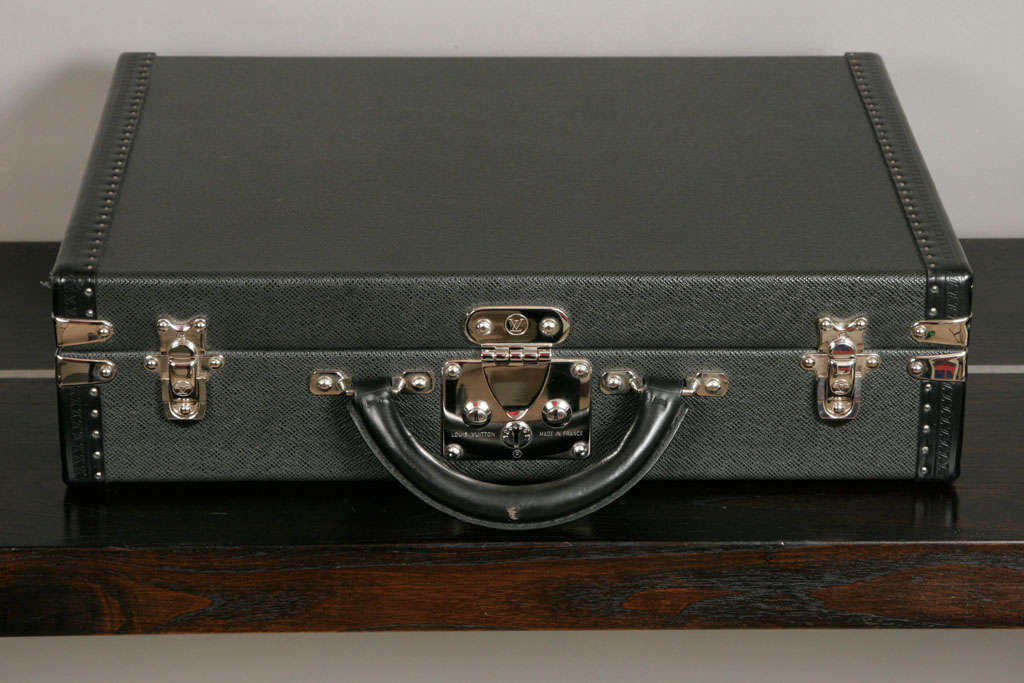 Louis Vuitton 'President' Briefcase in Black Taiga Leather For Sale at ...