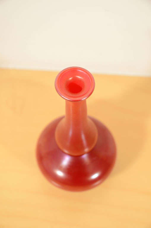 Tiffany Studios, Favrile, Glass Red Vase For Sale at 1stDibs
