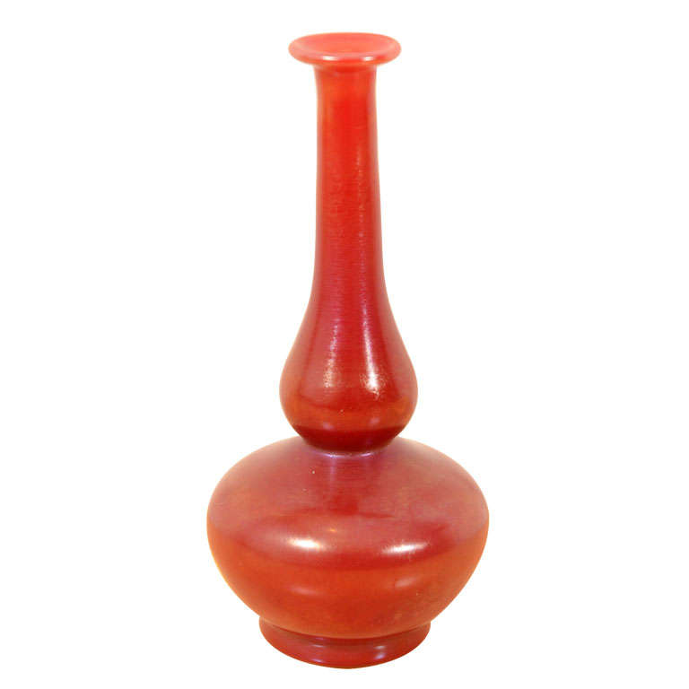Tiffany Studios, Favrile, Glass Red Vase For Sale at 1stDibs