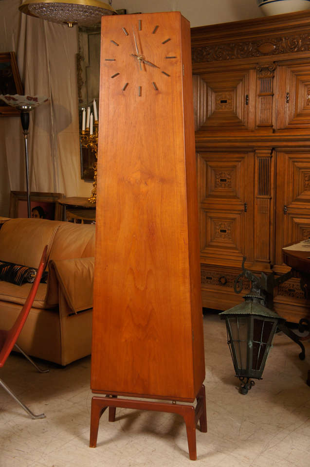 Danish Modern Teakwood Grandfather Clock at 1stDibs | teak grandfather ...