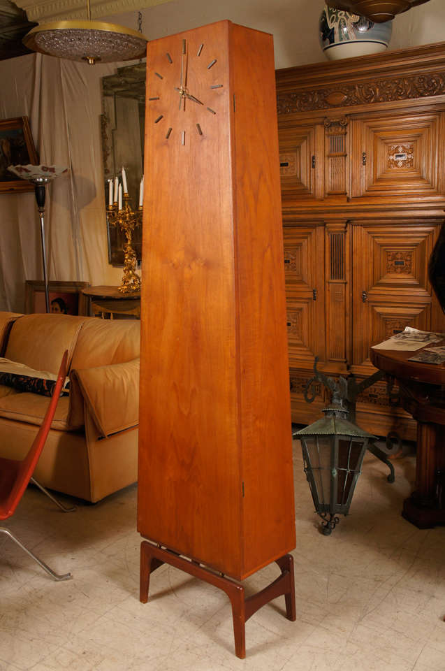 Danish Modern Teakwood Grandfather Clock at 1stDibs | teak grandfather ...
