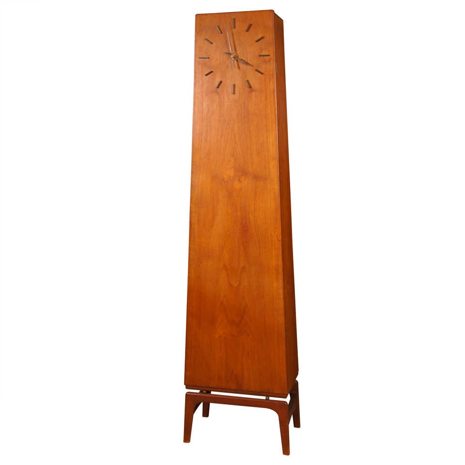 Danish Modern Teakwood Grandfather Clock at 1stDibs | teak grandfather ...