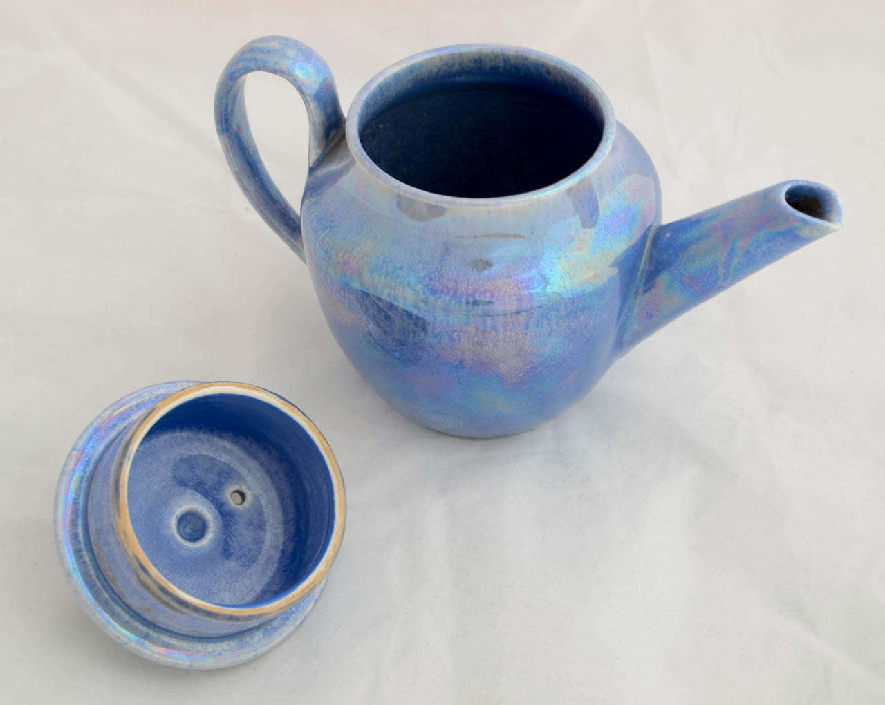 6 Piece Blue Lustreware Tea Set by The Ruskin Pottery, England 1927 For ...