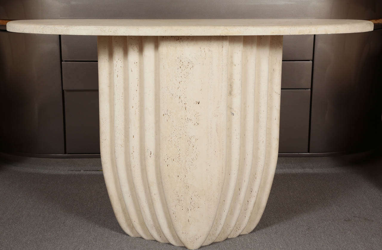 Beautiful Travertine Console at 1stDibs