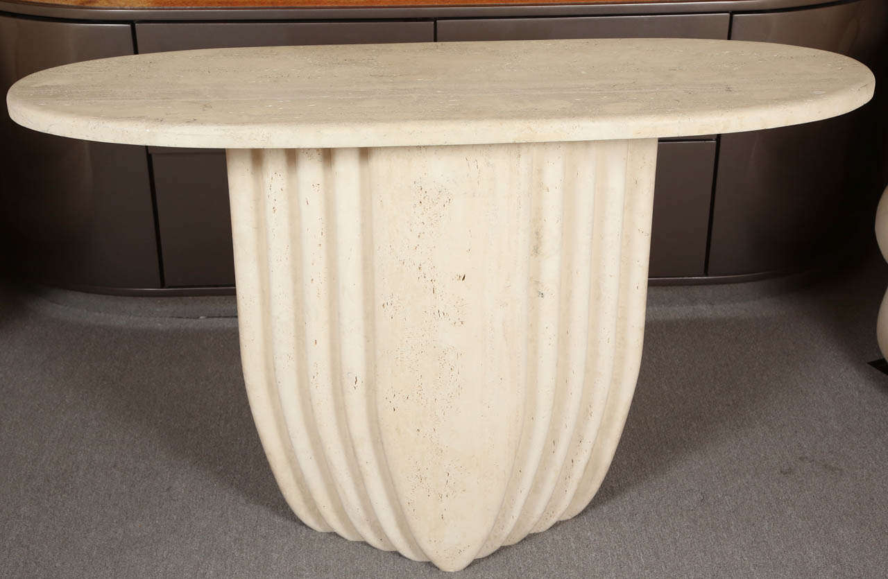 Beautiful Travertine Console at 1stDibs