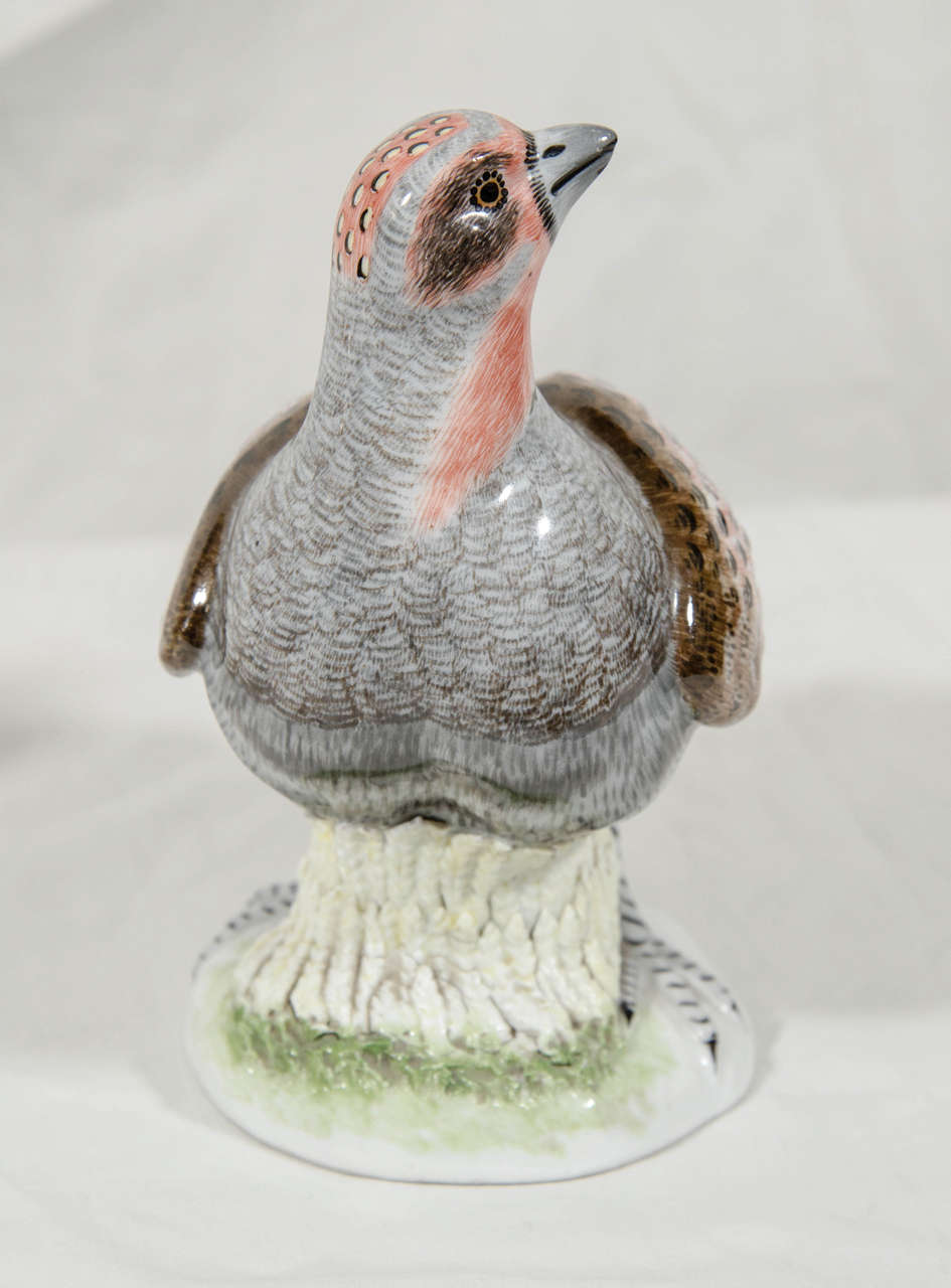 Pair of Antique Porcelain Birds, Partridges Sculpture at 1stDibs