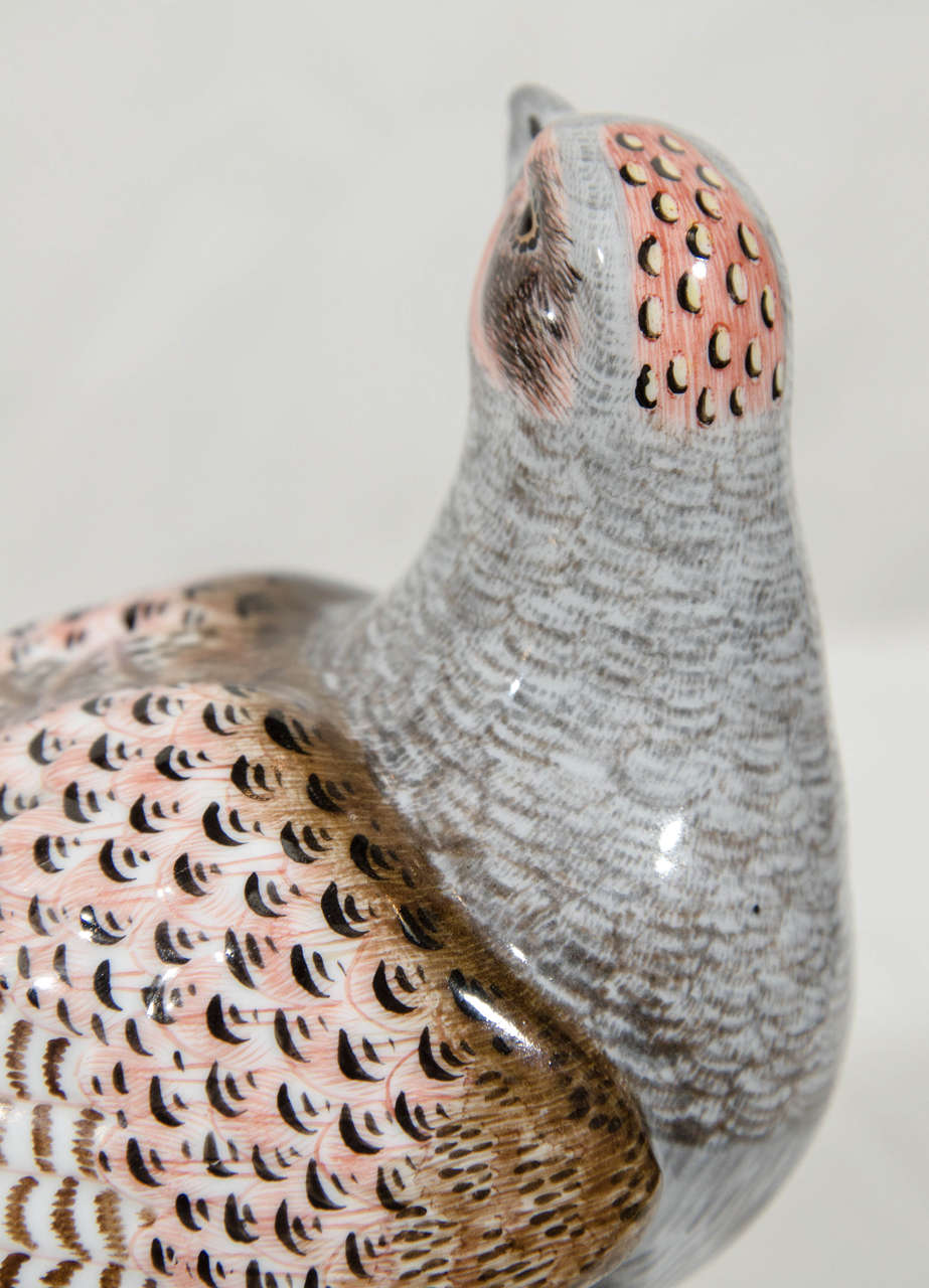 Pair of Antique Porcelain Birds, Partridges Sculpture at 1stDibs