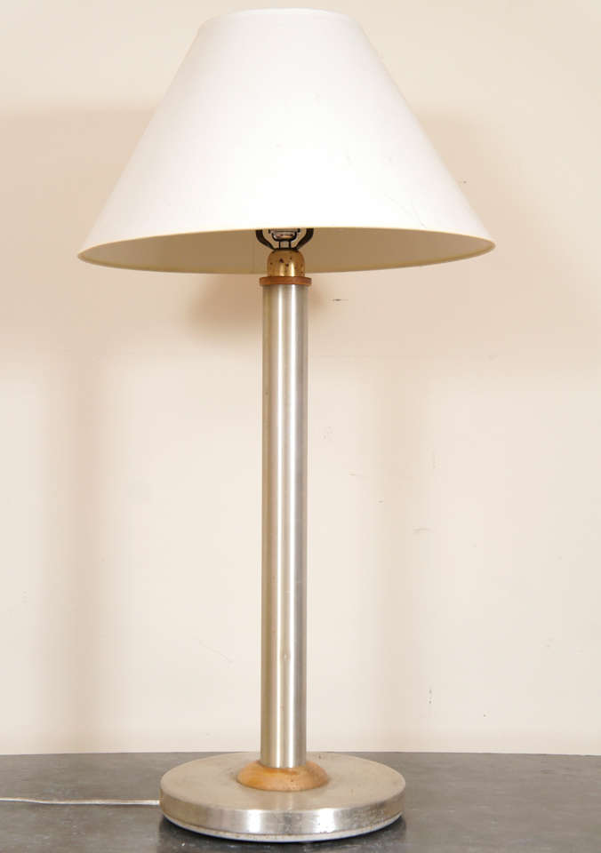 Brushed Aluminum Grand Table Lamp For Sale at 1stDibs