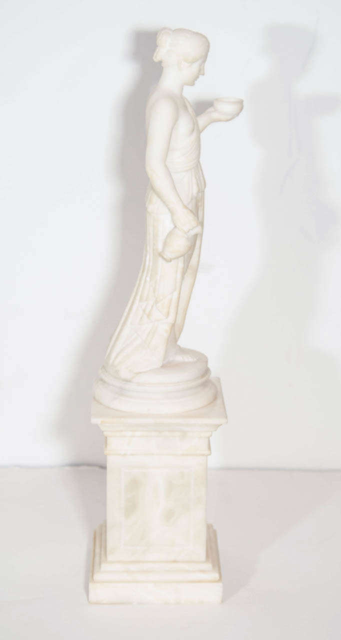 Pair of Antique Italian Neoclassical Alabaster Figures on Bases For ...