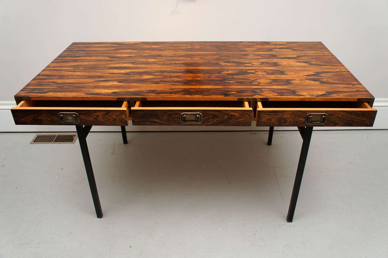 70's Rosewood Campaign Writing Desk at 1stDibs | 70s desk, 70's desk