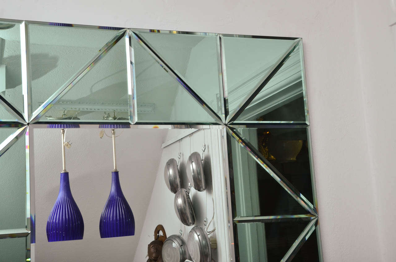 Green Glass Triangle Surround Bevel Mirror For Sale at 1stDibs | green ...