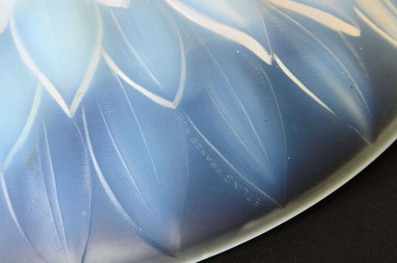 Stunning Art Deco Relief Glass Bowl by Etling at 1stDibs