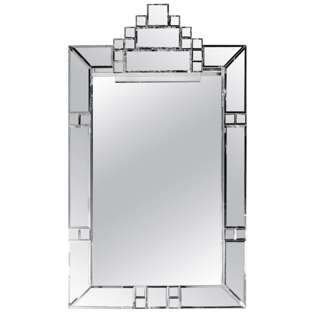 Luxe Art Deco Skyscraper Style Shadowbox Mirror with Inset Beveled ...