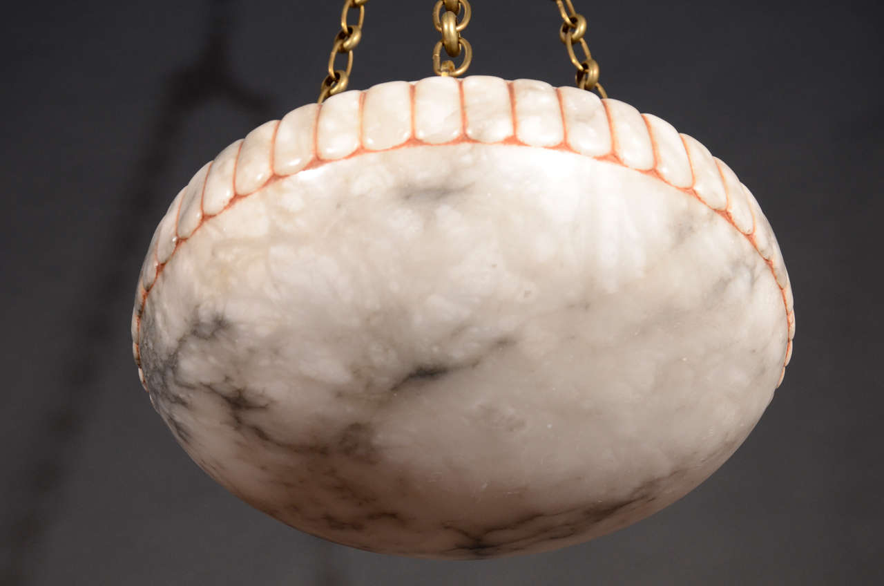 Carved Alabaster Pendant with Cuff Design Motif For Sale at 1stDibs