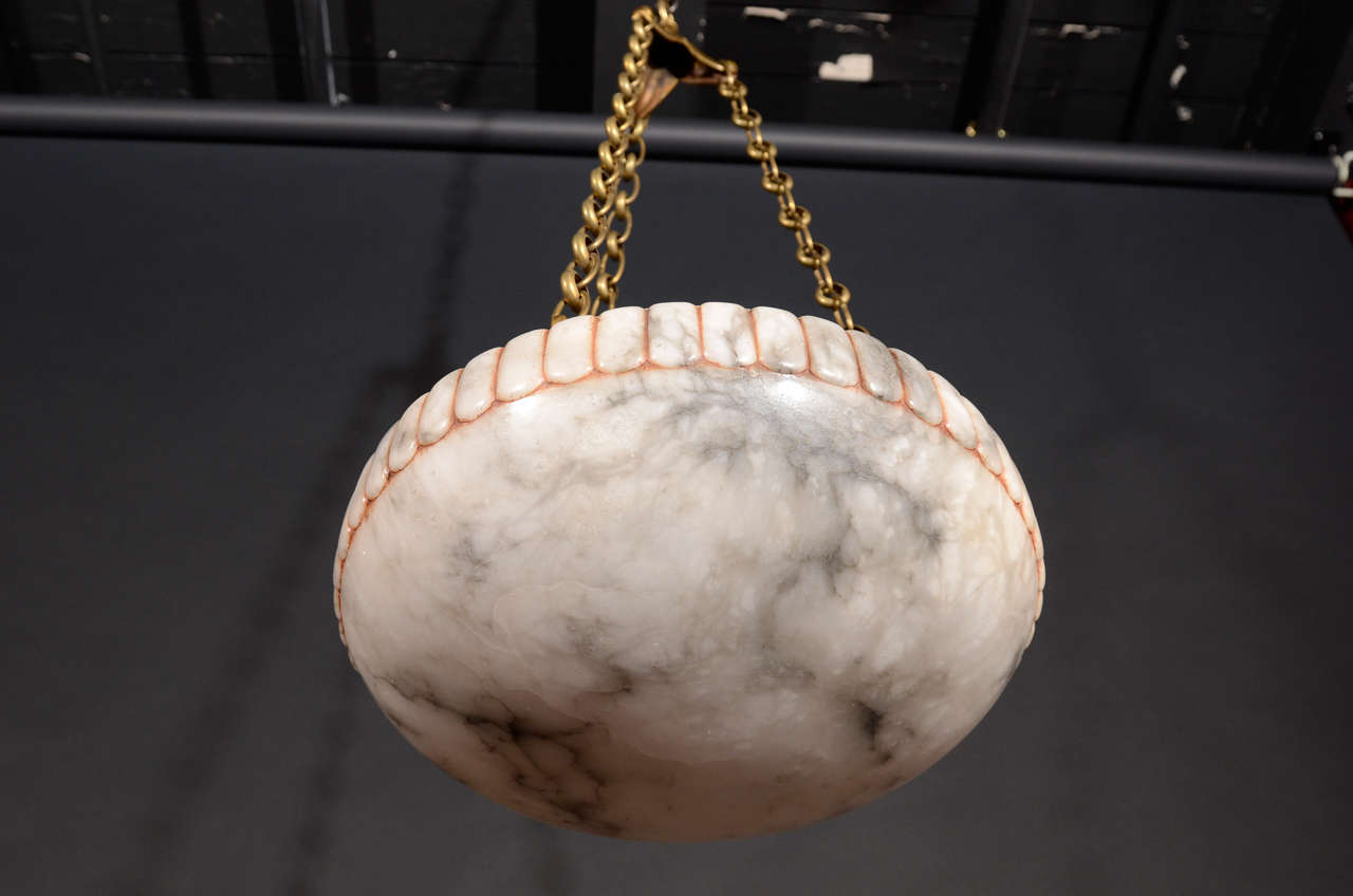 Carved Alabaster Pendant with Cuff Design Motif For Sale at 1stDibs