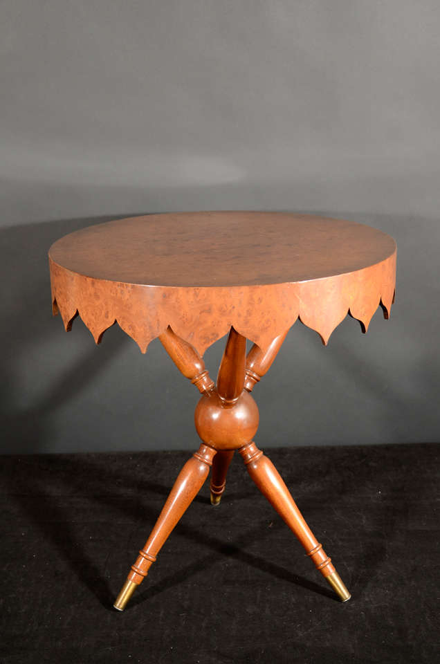 Bird's Eye Maple End Tables With Morrish Design Apron at 1stDibs