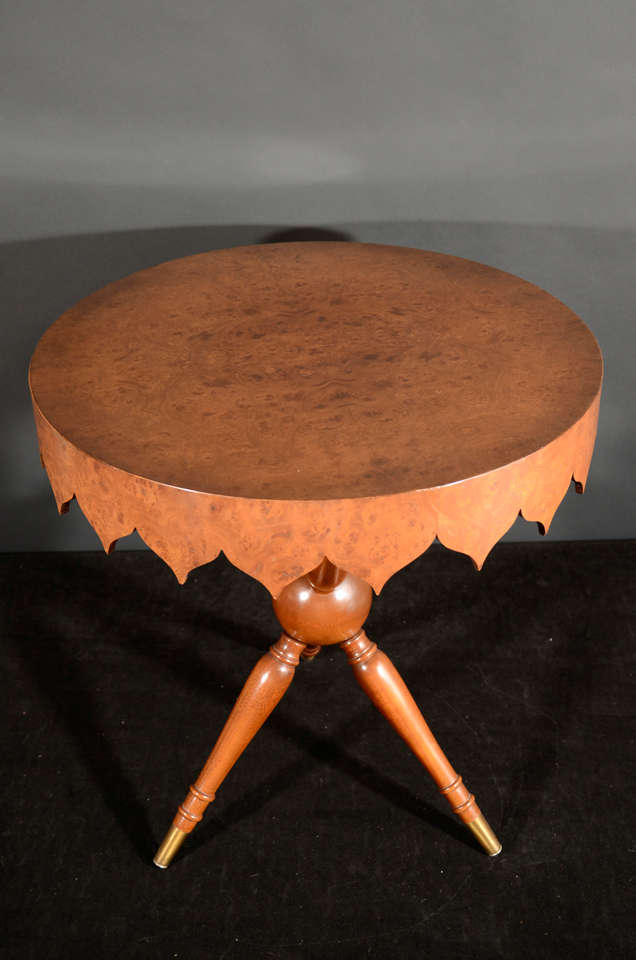 Bird's Eye Maple End Tables With Morrish Design Apron at 1stDibs